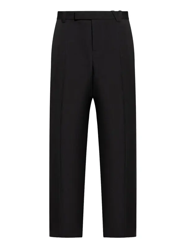 Versace Wool Crease Trousers - Black