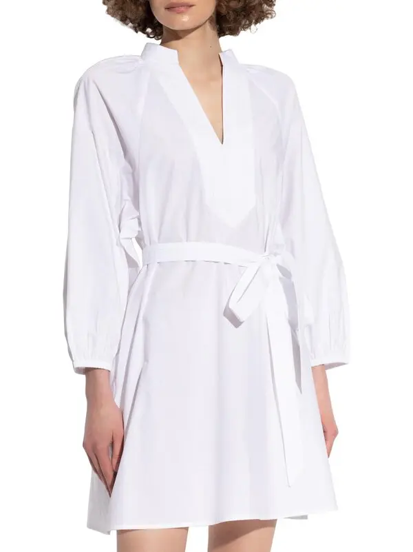 Tory Burch V-neck Dress With Belt - White