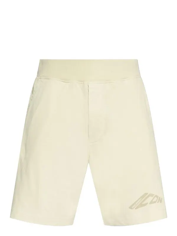 Dsquared2 Cotton Shorts With Printed Logo - Grey