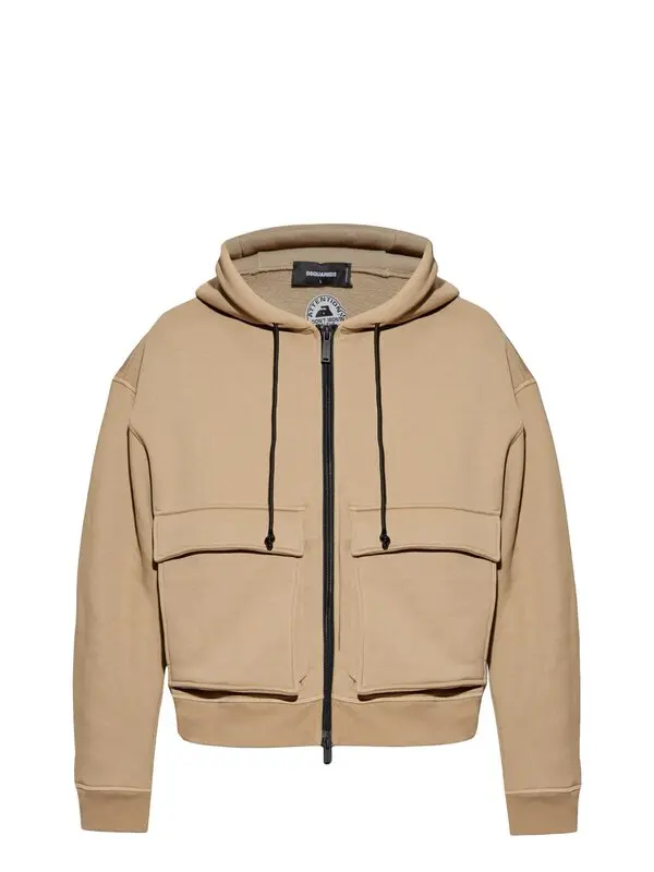 Dsquared2 Hooded Logo Sweatshirt - Beige