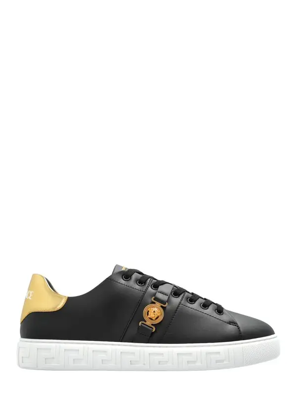 Versace Leather Sneakers - Black