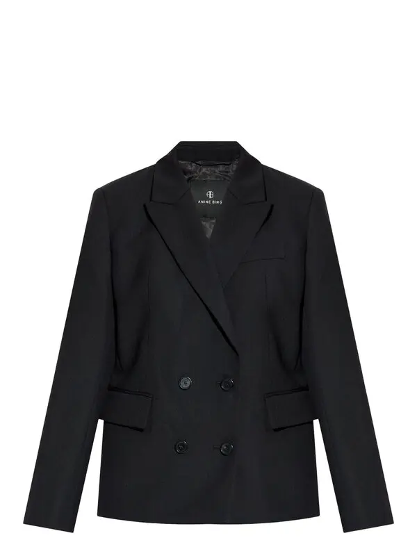 ANINE BING Double-breasted Blazer - Black