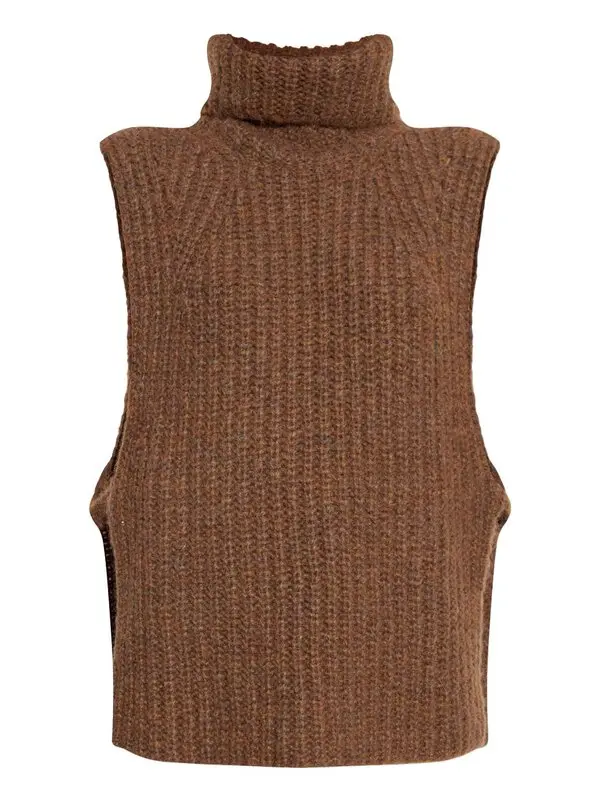 Isabel Marant Meggy Turtleneck Vest - Brown