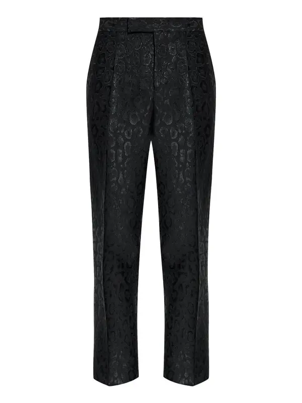 Versace Lurex Thread Trousers - Black