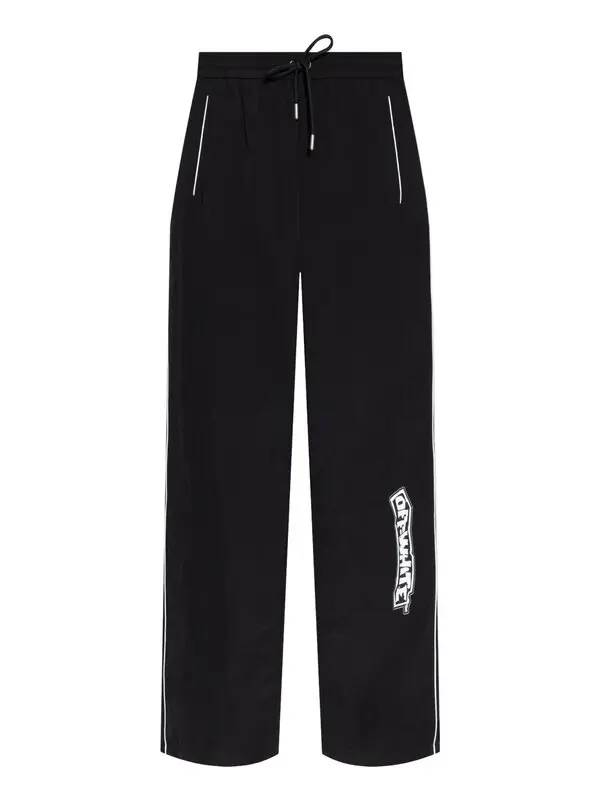 Off-White Loose Fit Trousers With Pockets - Black