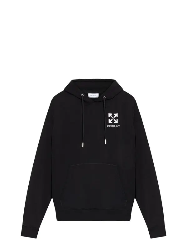 Off-White Hooded Cotton Sweatshirt - Black