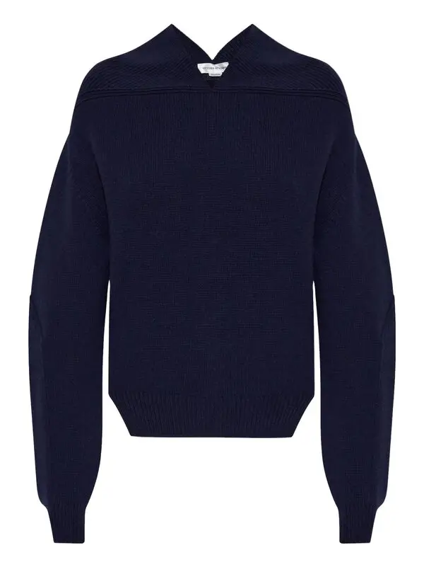 Victoria Beckham Cashmere And Wool Blend Sweater - Navy Blue