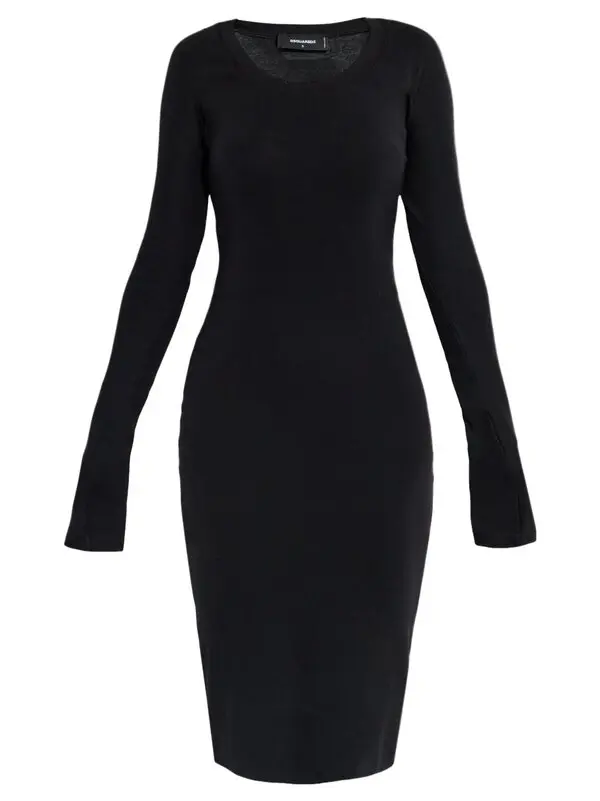 Dsquared2 Long-sleeve Midi Dress - Black