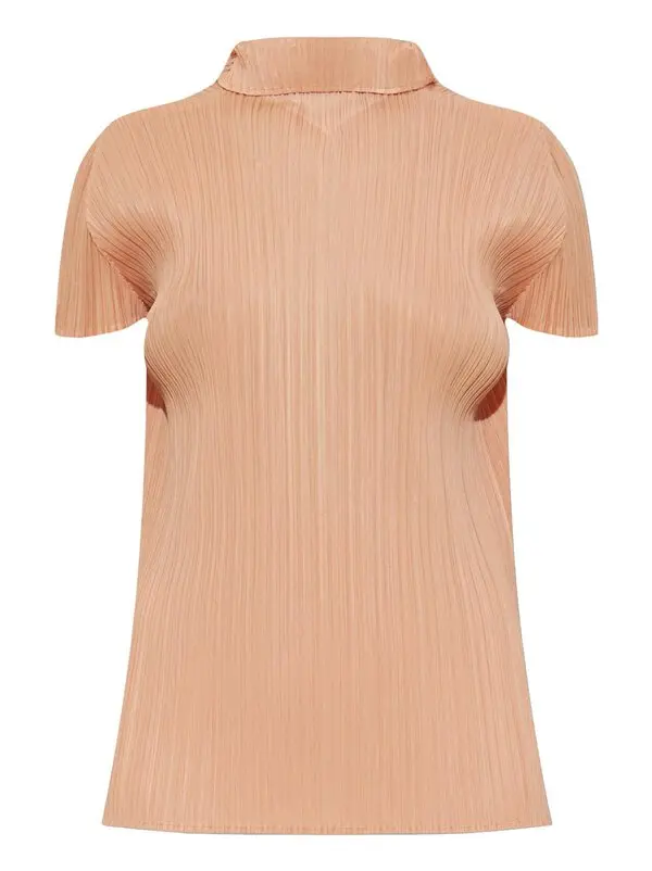 Issey Miyake Pleated Top - Orange