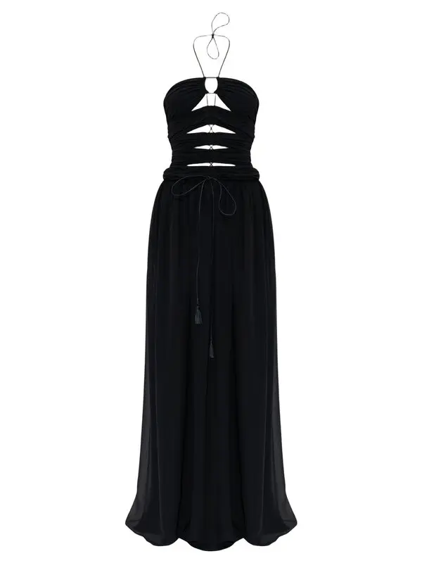 TOM FORD Draped Silk Dress - Black