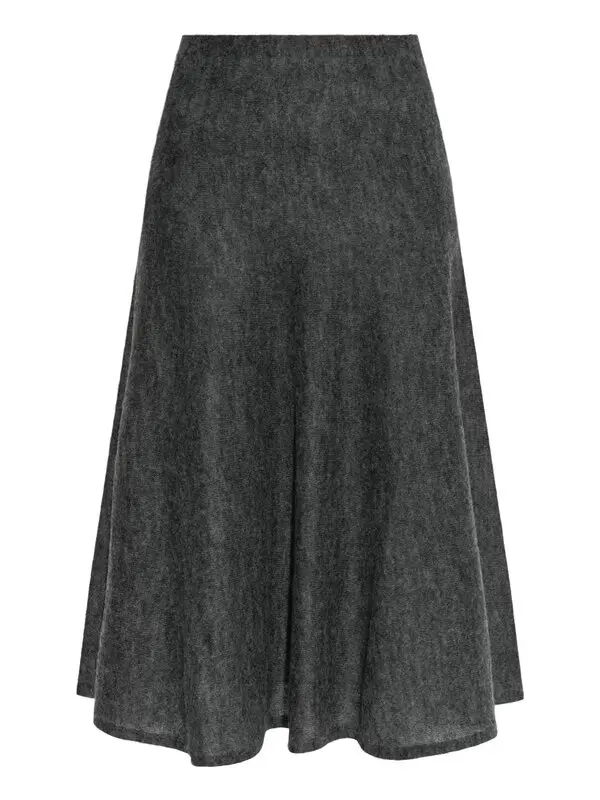 Alaïa Wool Midi Skirt - Grey