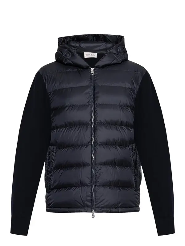 Moncler Cardigan With Down Insert - Navy Blue