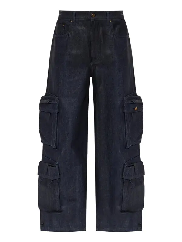 Amiri Jeans With Logo - Navy Blue