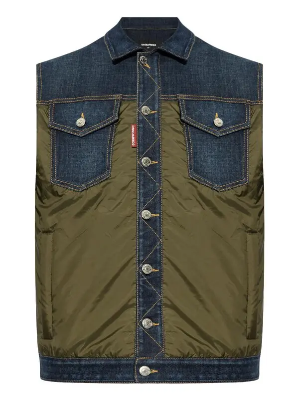 Dsquared2 Mixed Media Vest - Green