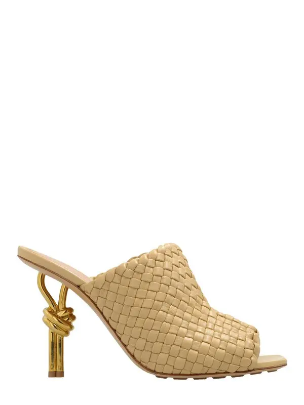 Bottega Veneta Knot Leather Mules - Beige