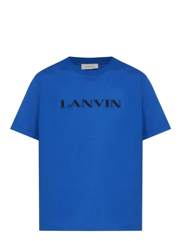 LANVIN T-shirt With Embroidered Logo - Blue