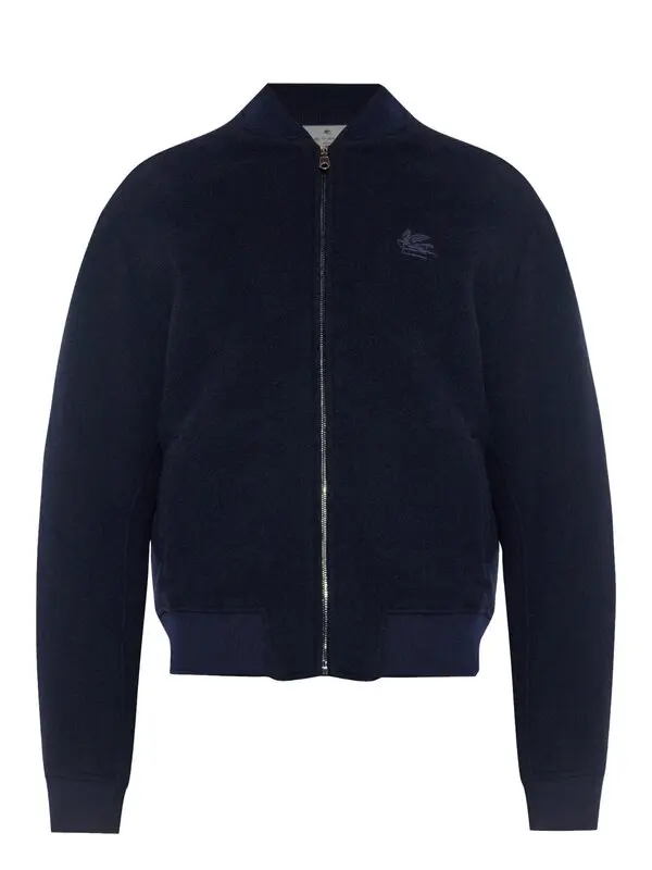 Etro Wool Bomber Jacket - Navy Blue