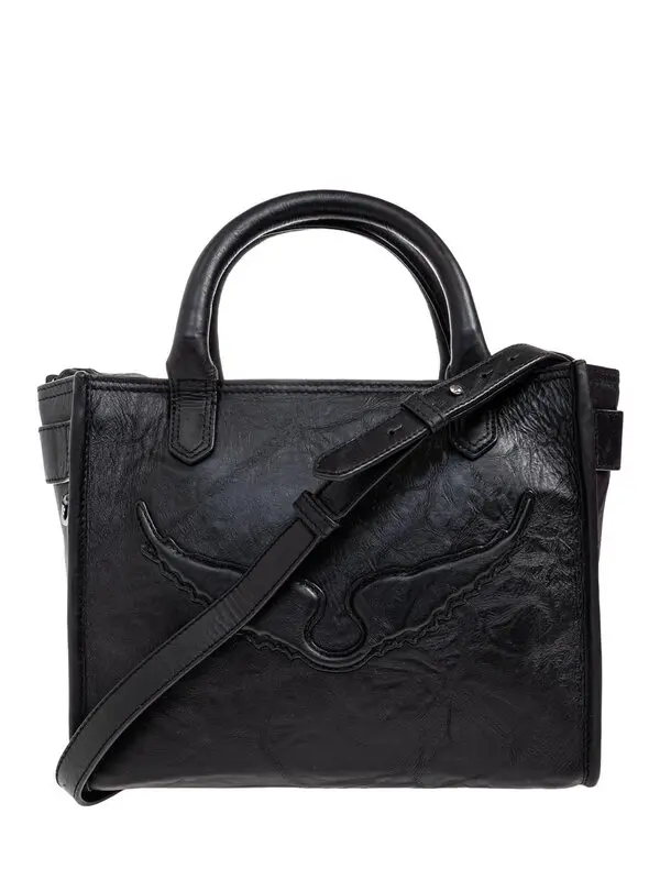 Zadig&Voltaire Embossed Leather Handbag - Black