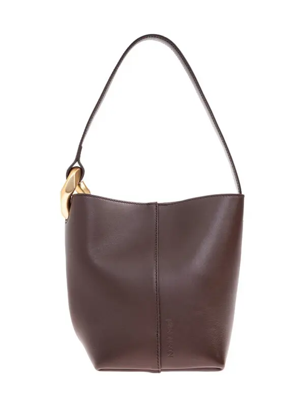 JW Anderson Corner Small Shoulder Bucket Bag - Brown