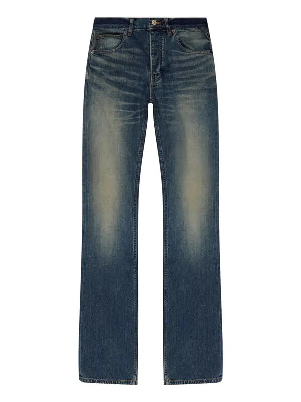 Balenciaga Vintage-effect Bootcut Jeans - Blue