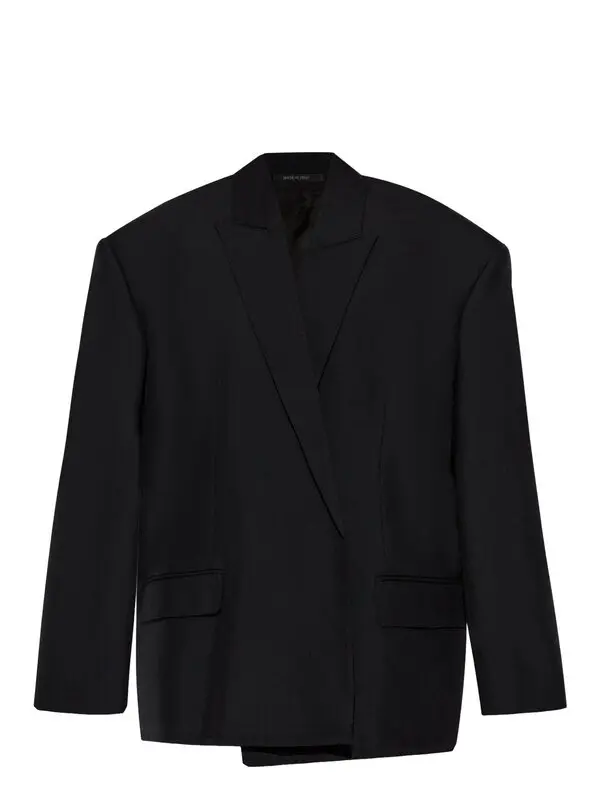 Balenciaga Oversized Blazer With Wool Finish - Black