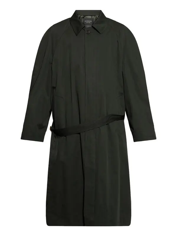 Balenciaga Tie-waist Cotton Coat - Green