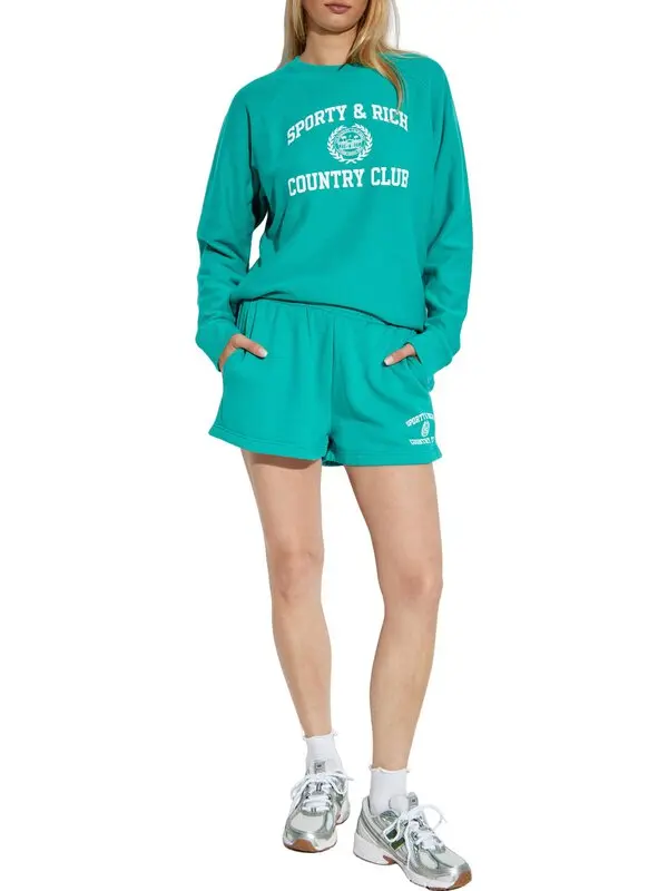 SPORTY & RICH Logo Shorts - Green