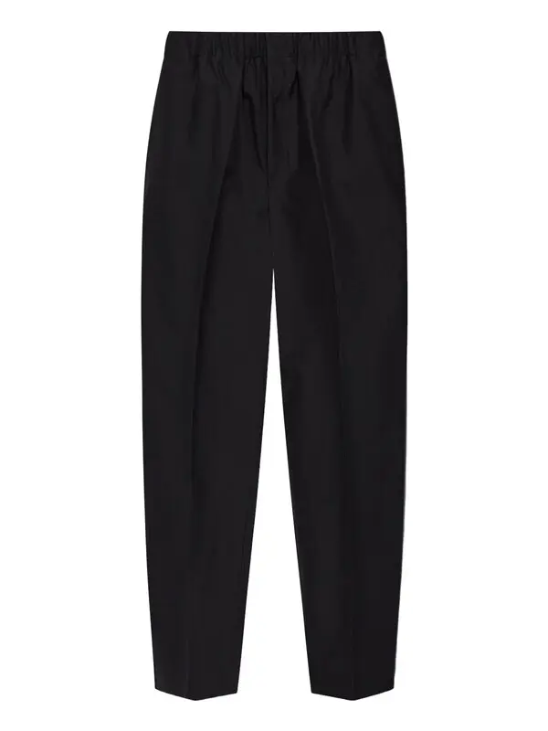 JIL SANDER Creased Cotton Trousers - Black