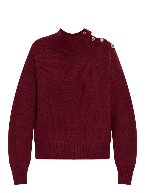 Kate Spade New York Wool Turtleneck Sweater - Burgundy