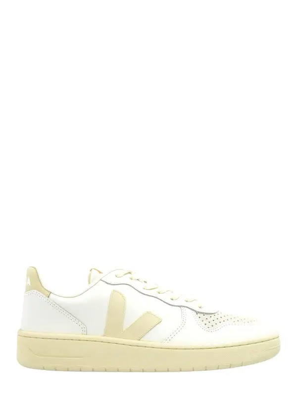 VEJA V-10 Prime Leather Sneakers - Cream