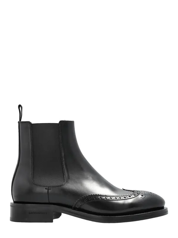 Dsquared2 Leather Chelsea Boots - Black