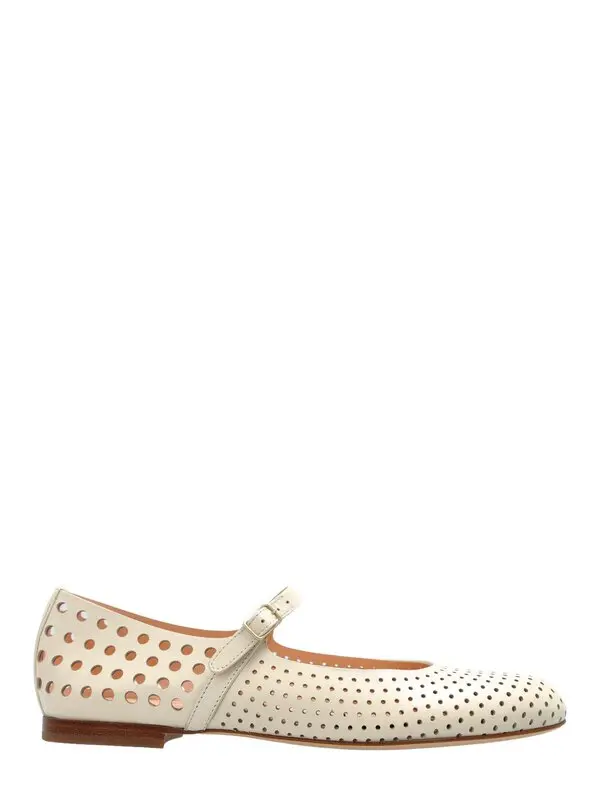 Agl Milly Leather Ballet Flats - Cream