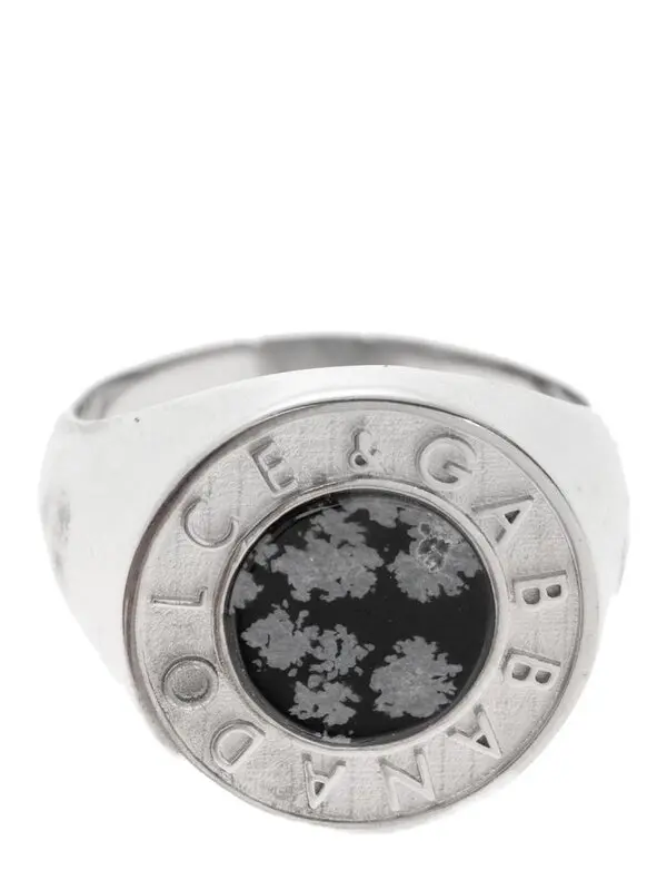 Dolce & Gabbana Logo Signet Ring - Silver