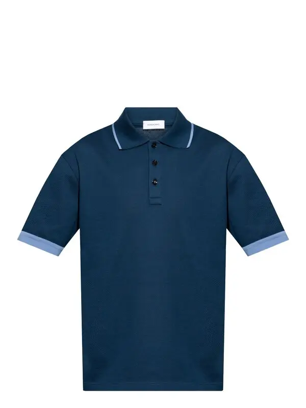 FERRAGAMO Cotton Polo - Navy Blue