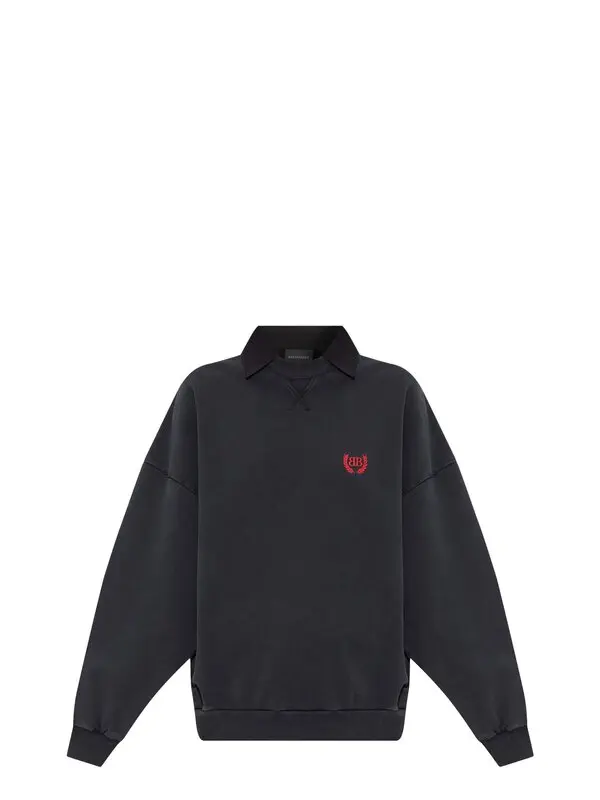 Balenciaga Sweatshirt With Shirt Collar - Black