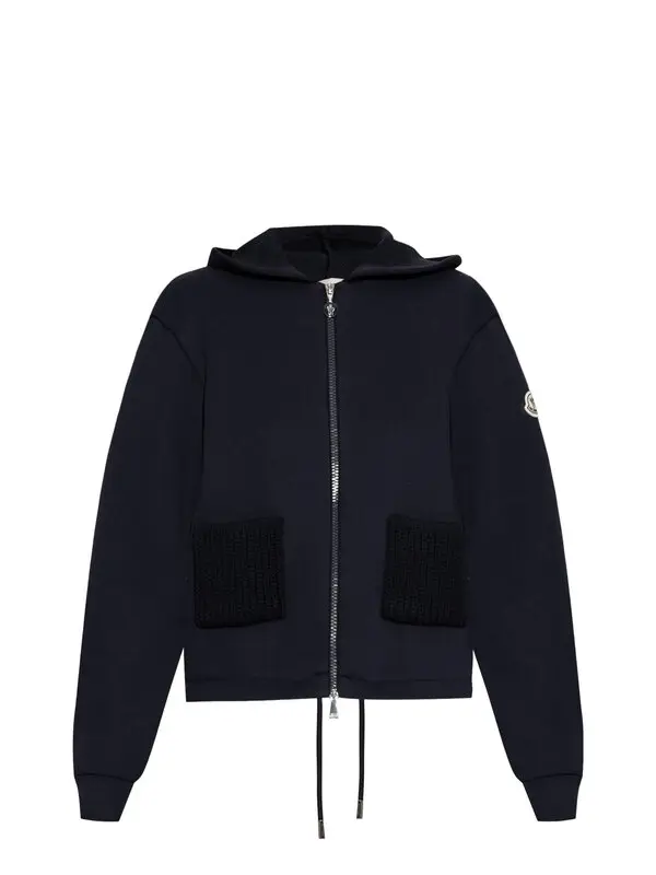 Moncler Hooded Zip-up Sweatshirt - Navy Blue