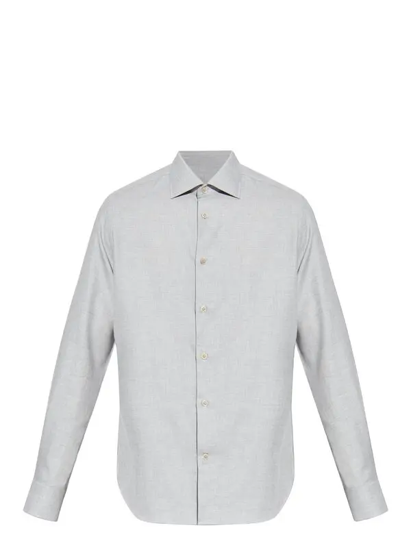 Eleventy Shirt With Cashmere Trim - Grey