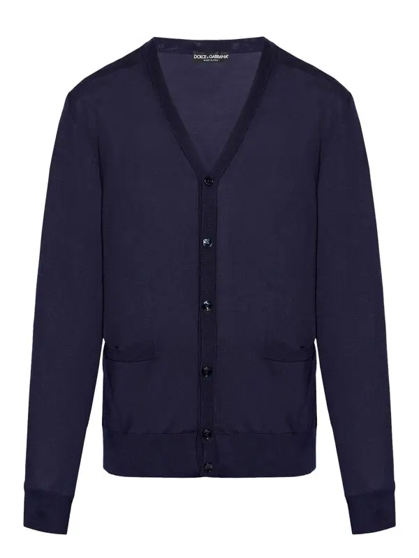 Dolce & Gabbana Silk Cardigan - Navy Blue