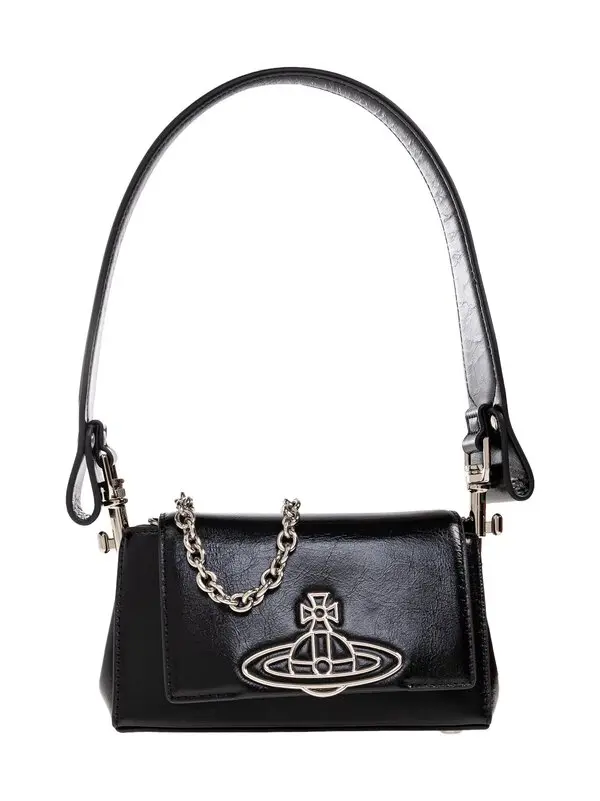 VIVIENNE WESTWOOD Shoulder Bag With Metal Logo - Black