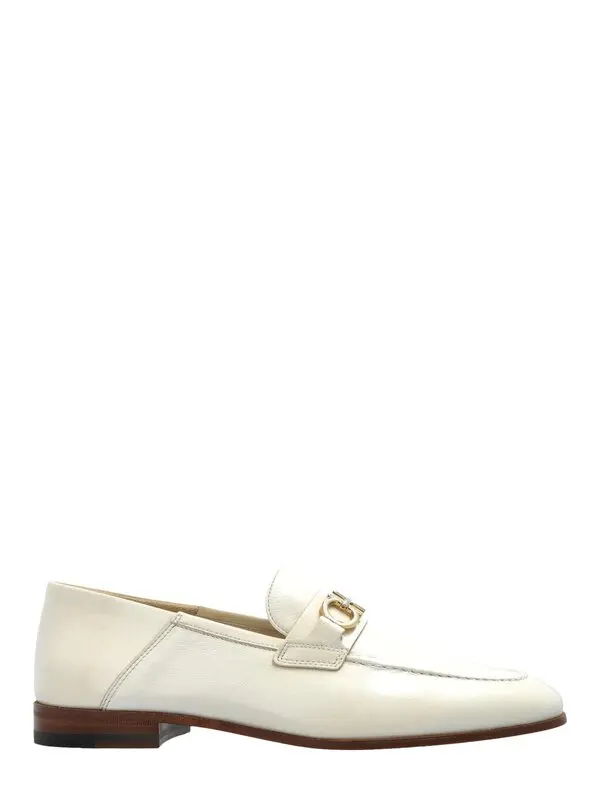 FERRAGAMO Biarritz Leather Loafers - Cream