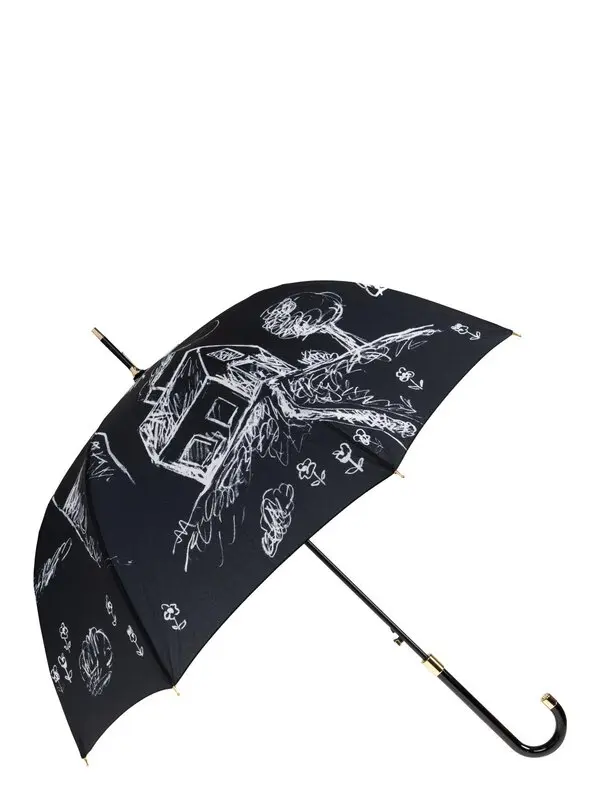 Moschino Patterned Umbrella - Black