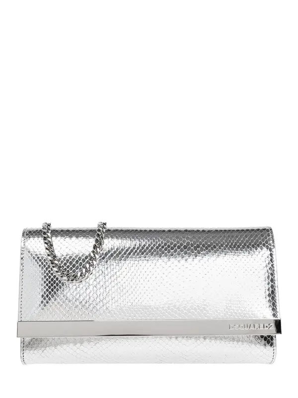 Dsquared2 Embossed Leather Clutch - Silver