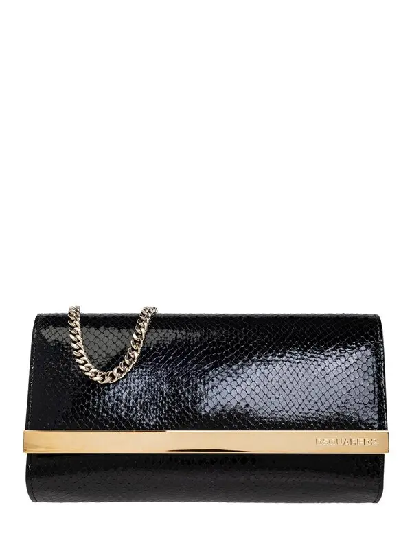 Dsquared2 Embossed Leather Clutch - Black