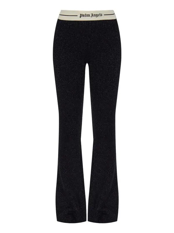 Palm Angels Ribbed Knit Trousers - Black