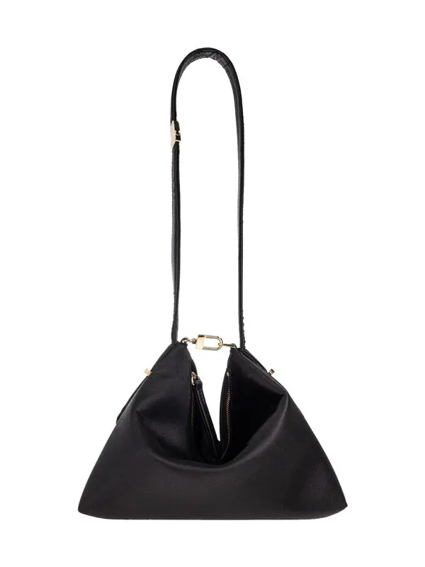 TOTEME Satin Shoulder Bag - Black