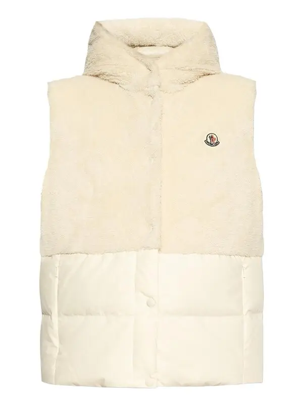 Moncler Hooded Floy Vest - Cream