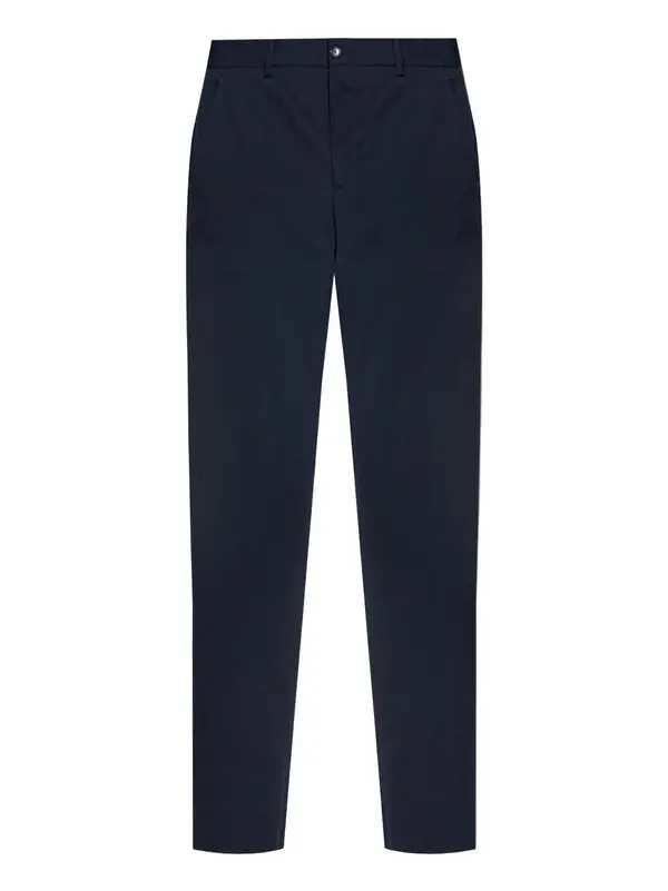 Etro Creased Straight Trousers - Navy Blue