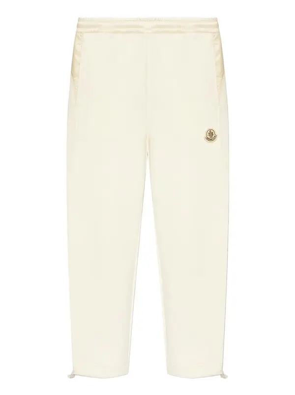 Moncler Sweatpants With Logo Patch - Cream
