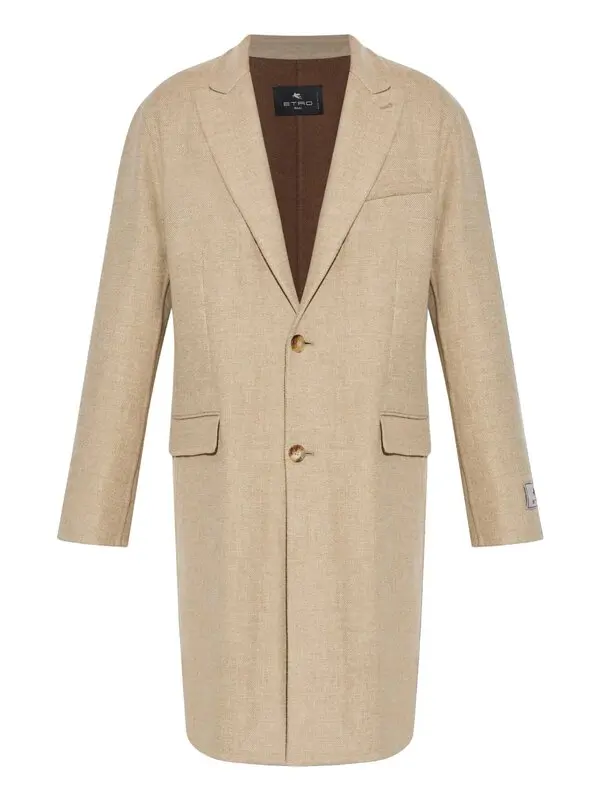 Etro Wool And Cashmere Double-breasted Coat - Cream
