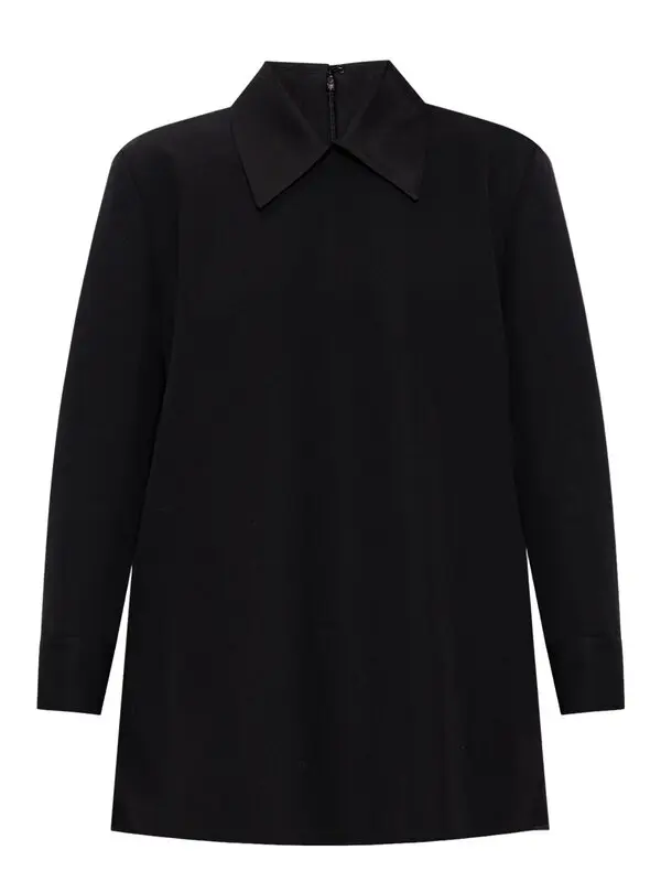 JIL SANDER Wool Top With Collar - Black